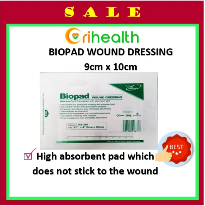 x BIOPAD Wound Dressing Waterproof plaster 9cmx10cm HS1107 One Piece ...