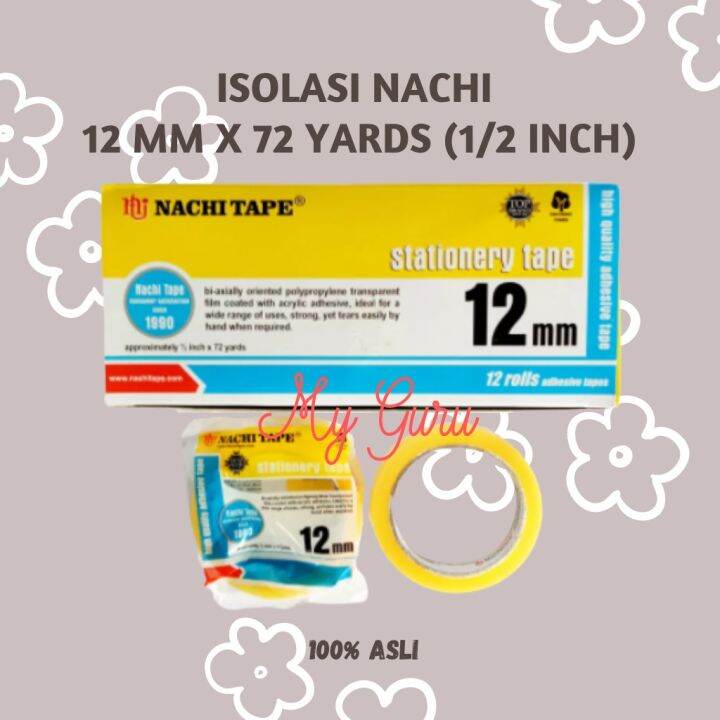 [ROL] ISOLASI NACHI STATIONERY TAPE 12 MM X 72 YARD (1/2 INCHI ...