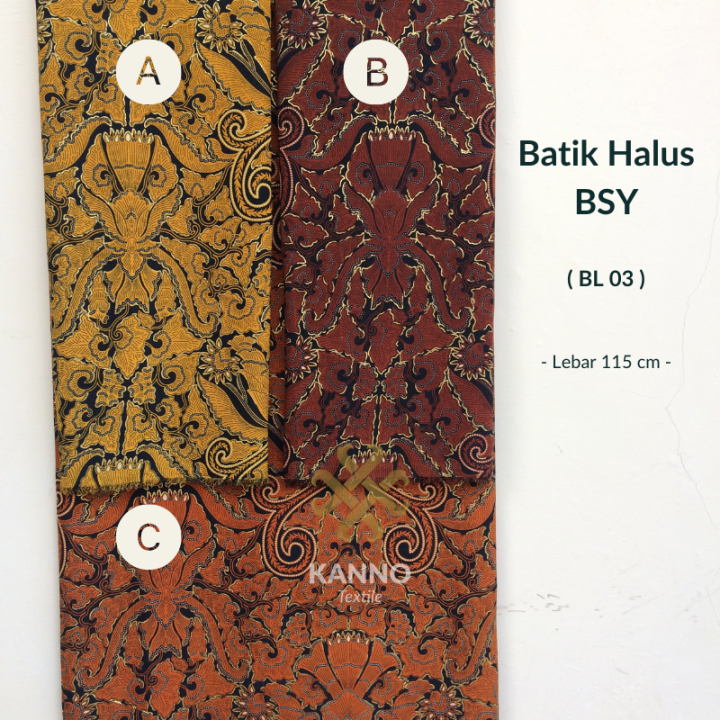 Kain Batik Halus Legendaris BL03 Motif Keraton Warna Kuning/Merah Bata ...