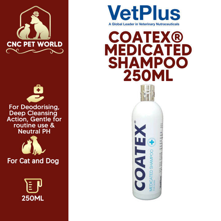 【VETPLUS】 COATEX MEDICATED SHAMPOO | 250ML / 500ML | For Cat Feline ...