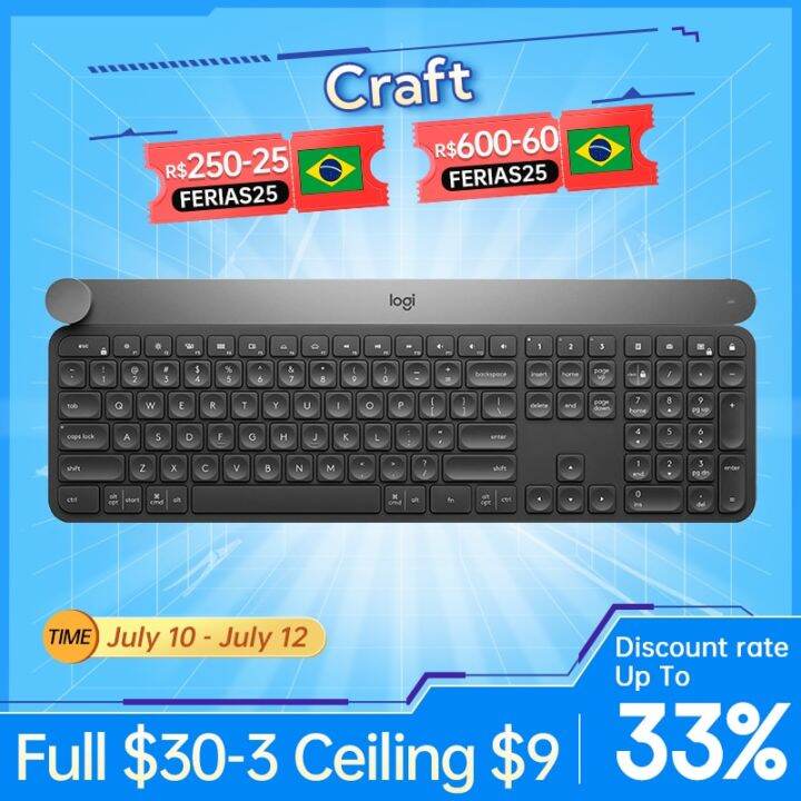 Logitech Craft Wireless Keyboard 108keys Smart Control Knob Connection ...