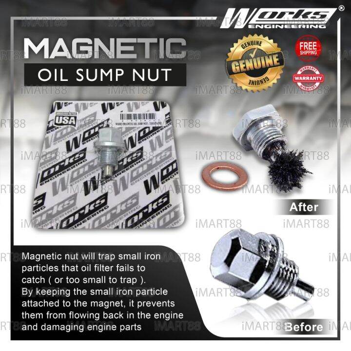 Works Engineering Magnetic Oil Sump Drain Plug Nut 12mm Nissan Almera ...