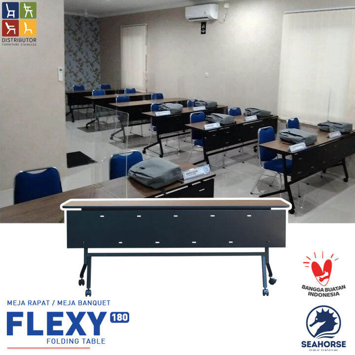 Seahorse Flexy 180+Tutup Plat - Meja Rapat | Meja IBM - Multiplek HPL | Lazada Indonesia