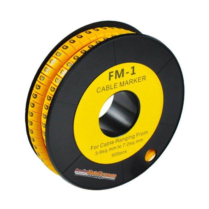 Kabel Marker Huruf G Label Marker Cable FM 1 Kuning Nintoku KUAT ...