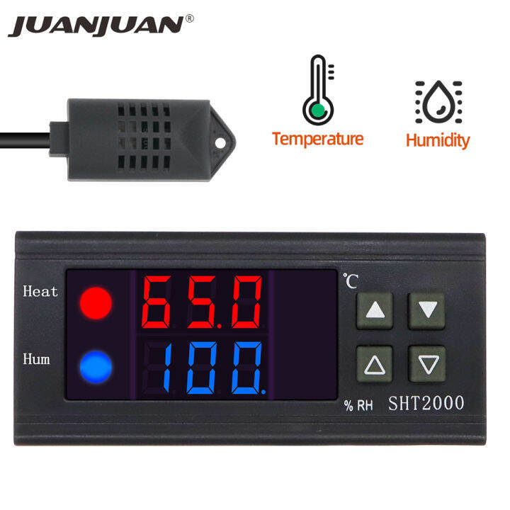 Digital Thermostat Temperature Controller SHT2000 Humidistat Thermoregulator Hygrometer AC 110V ...