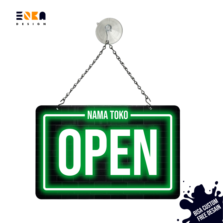 Tulisan Buka Tutup Glow Akrilik Open Closed Acrylic | Bisa Custom ...