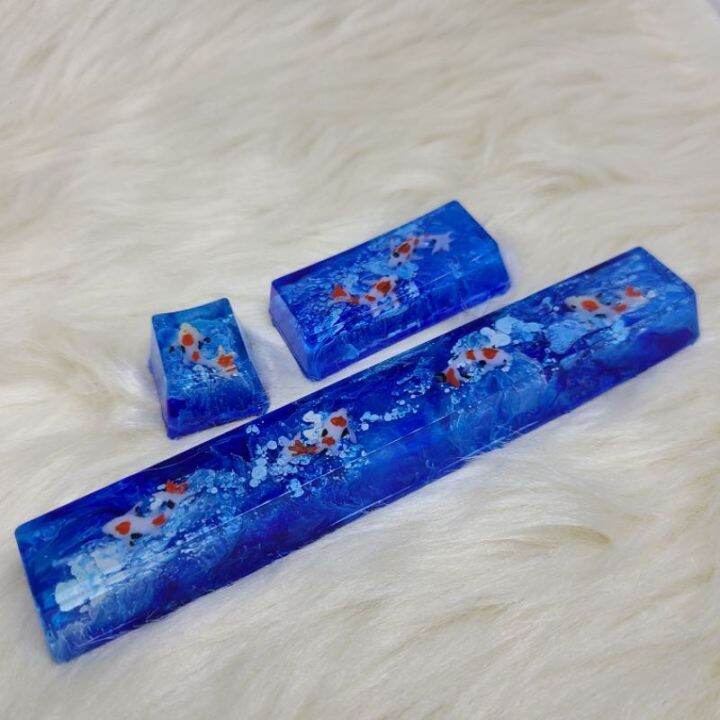 custom keycaps keycaps Custom Color Artisan Koi Fish Spacebar Enter ...