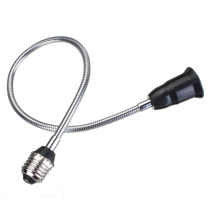 Jiguoor20/30/40/60cm Length E27 to E27 Black Flexible Extend Extension ...