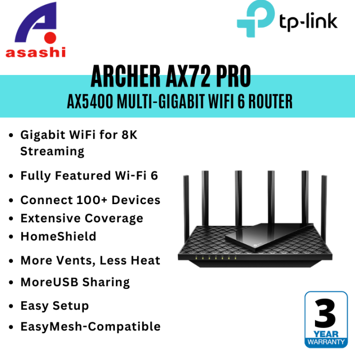Tp-Link Archer AX72 Pro AX5400 Multi-Gigabit WiFi 6 Router | Lazada