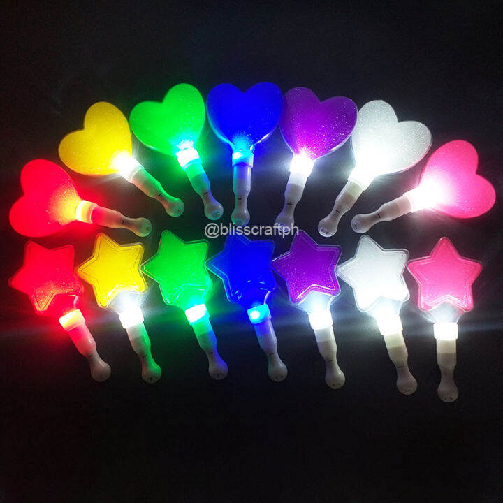 【High Quality】 [COD] HEART STAR LIGHT STICK Blinking Flashing Steady ...