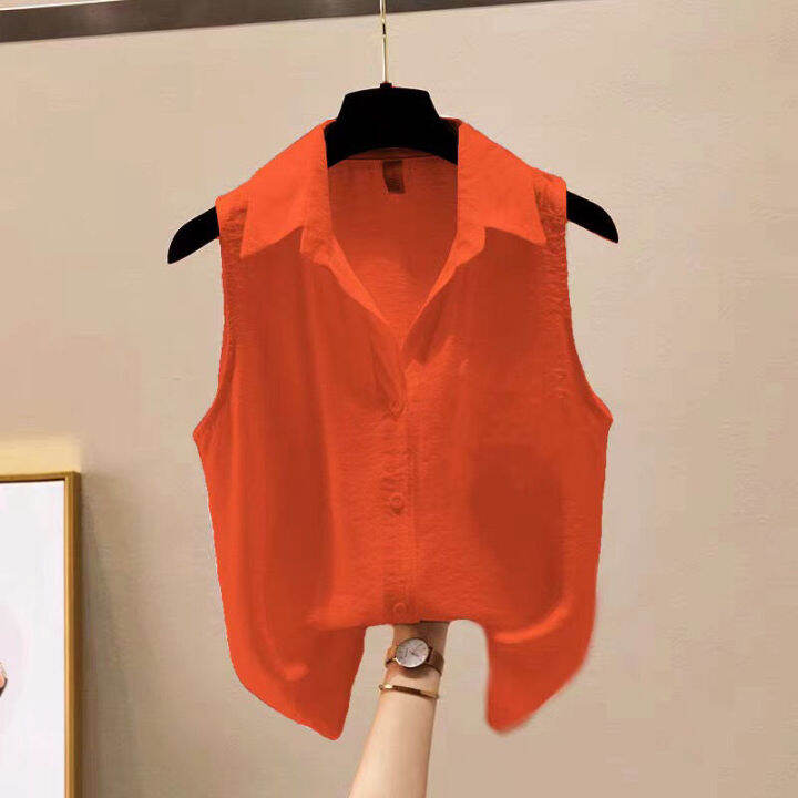 Womens Shirt Summer And Korean Version Foreign Sleeveless Shirt