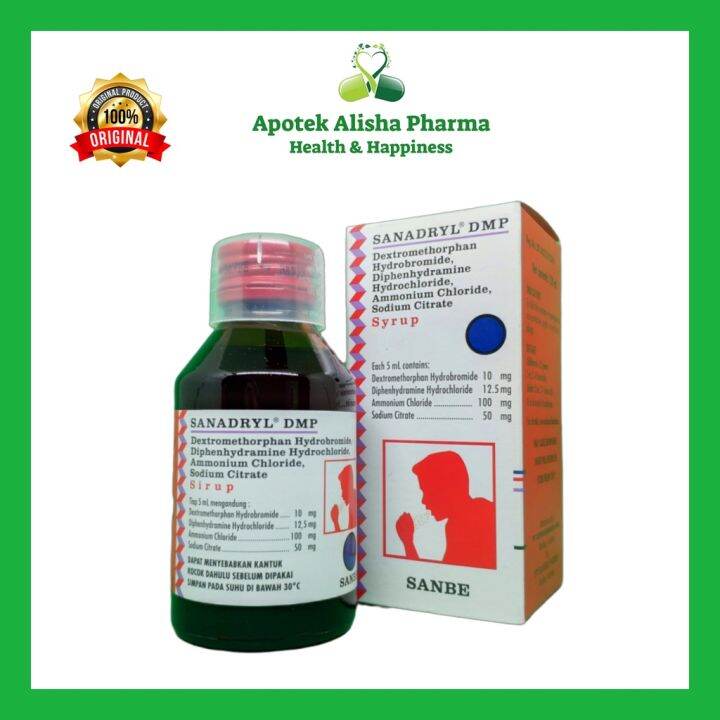 Sanadryl DMP Sirup 60/120ml - Sanadril Merah Syrup Obat Batuk Berdahak ...