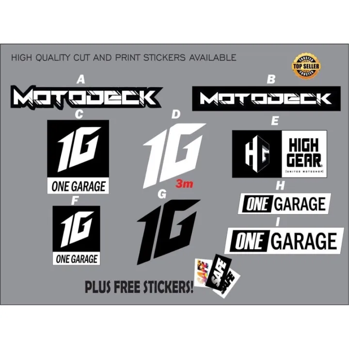 MOTOVLOG MOTODECK 1G ONE GARAGE HIGH QUALITY VINYL STICKERS | Lazada PH