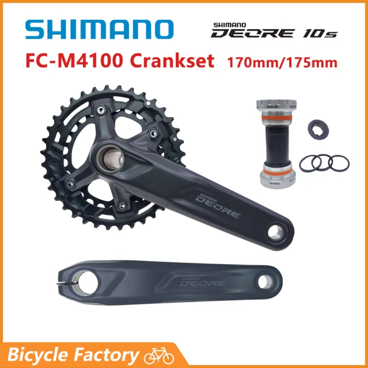 SHIMANO DEORE M4100 2x10s 2-PIECE FRONT CHAINRING CRANKSET FC-M4100-2 FC-M4100-B2 10 SPEED MTB ...