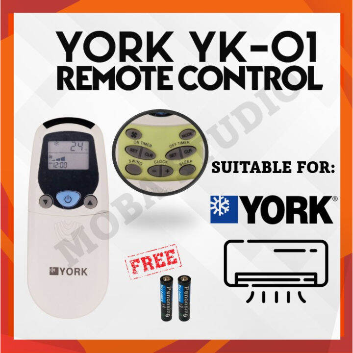 York YK-01 Aircond Remote Control 空调遥控器 penghawa dingin YORK Remote Control Aircond Controller ...