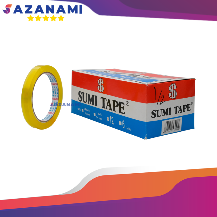 isolasi Sumi 1/2" Inch X 72Y isolasi selotip bening 12mm | Lazada Indonesia