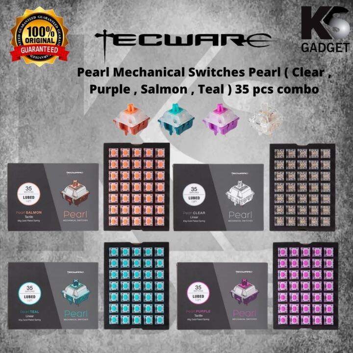 TECWARE PEARL MECHANICAL KEYBOARD SWITCHES - 35 PCS ( CLEAR / TEAL ...