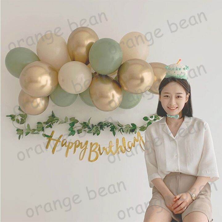 Ins Style Green Balloon Happy Birthday Anniversary Congratulations ...