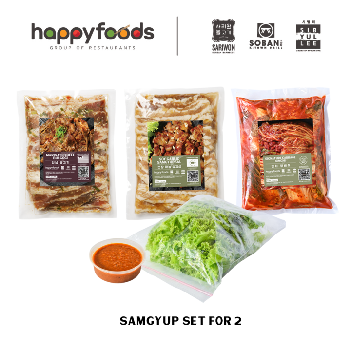 Happyfoods Korean Delivery Samgyup Set for 2 Pax - Beef Samgyup (250g ...