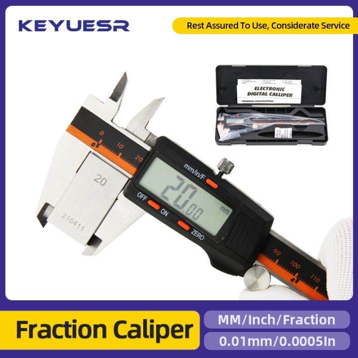 {hot} Fraction Digital Caliper Digital Micrometer Ruler Stainless Steel ...