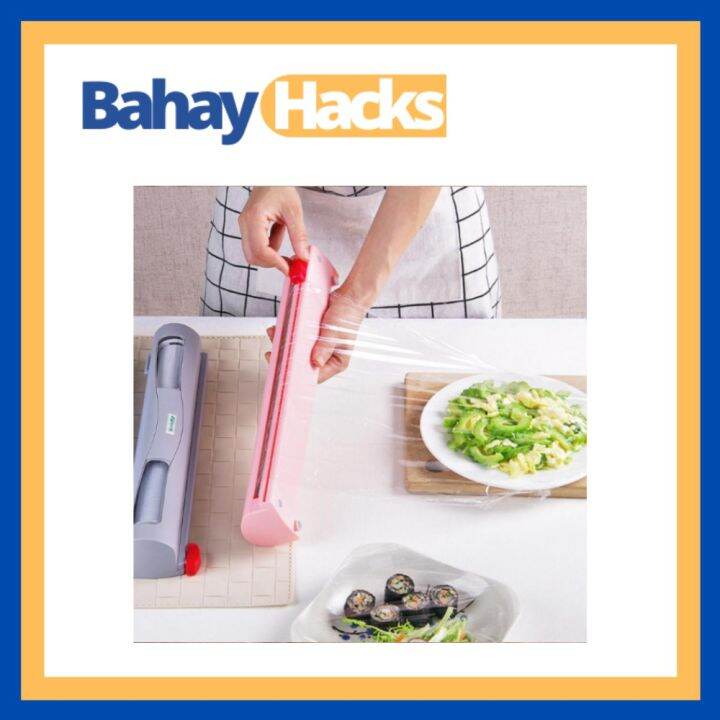 BAHAY HACKS Plastic Cling Wrap Cutter Dispenser Preservative Film ...