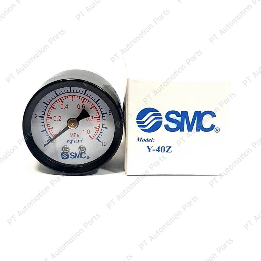Pressure Gauge SMC Y-40Z เกจวัดแรงดันลม แบบเข็ม Range 0-1MPa (0-10kgf/cm2) Port size R1/8 เกลียว ...