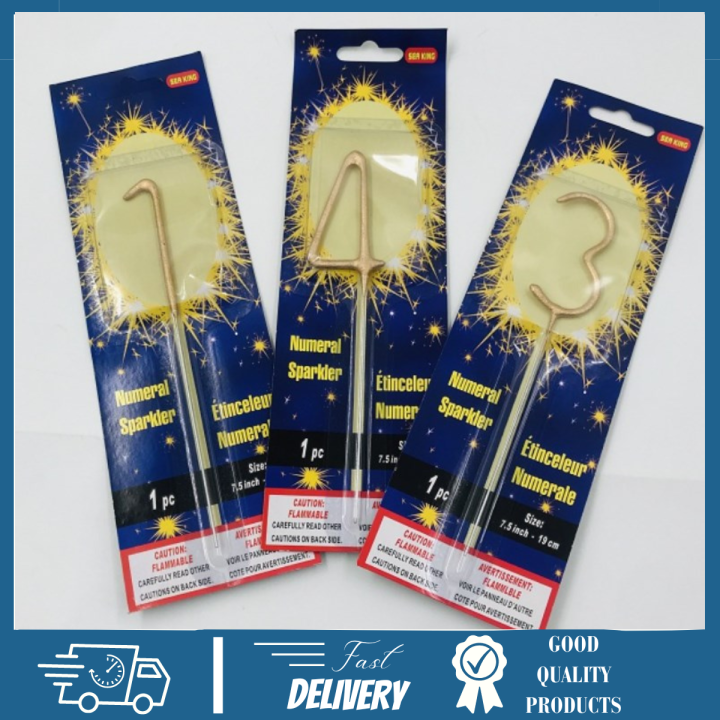 0-9 Star Heart Gold Sparkling candle Birthday Wedding Number Cake ...