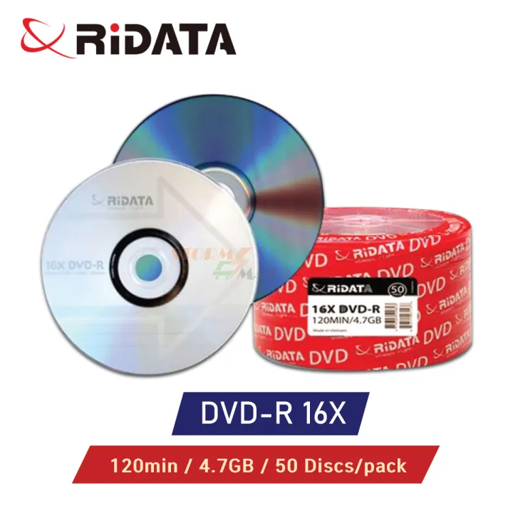 DVD Ridata 16X แผ่นเปล่า 50แผ่น/แพ็ค | Lazada.co.th