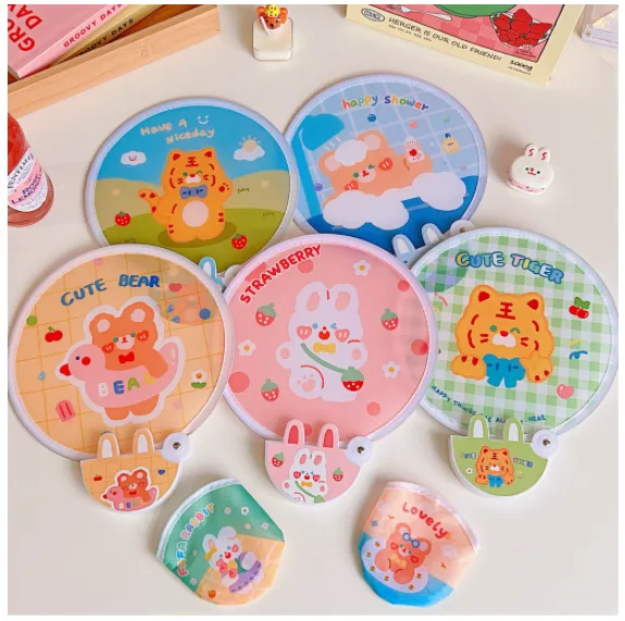 Cartoon Folding Pamaypay Fan With Bag Foldable Twist Fan Handheld ...