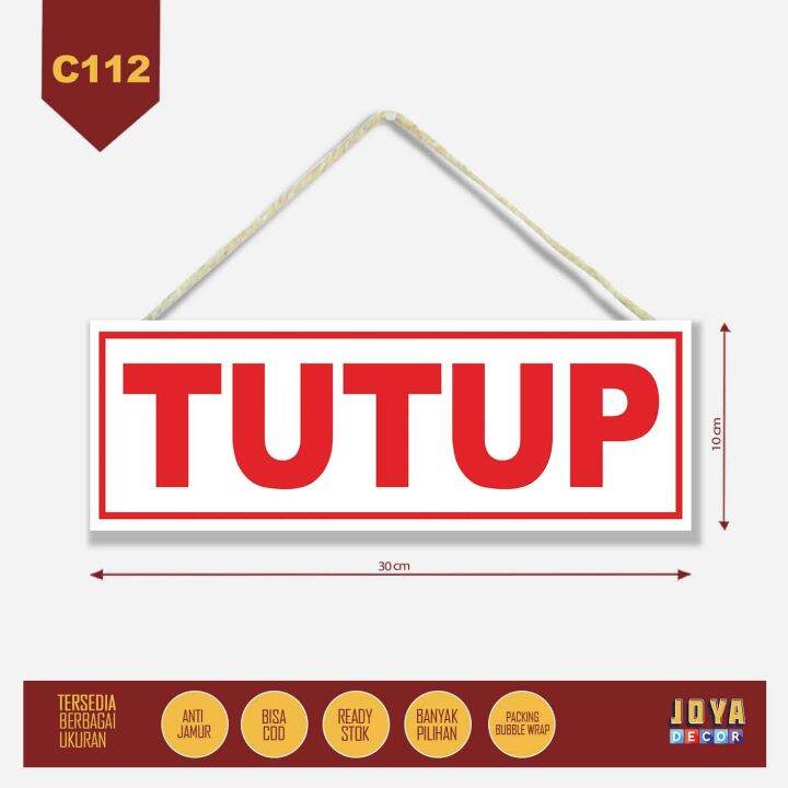 Sign Board Papan Petunjuk TUTUP C112 | Lazada Indonesia