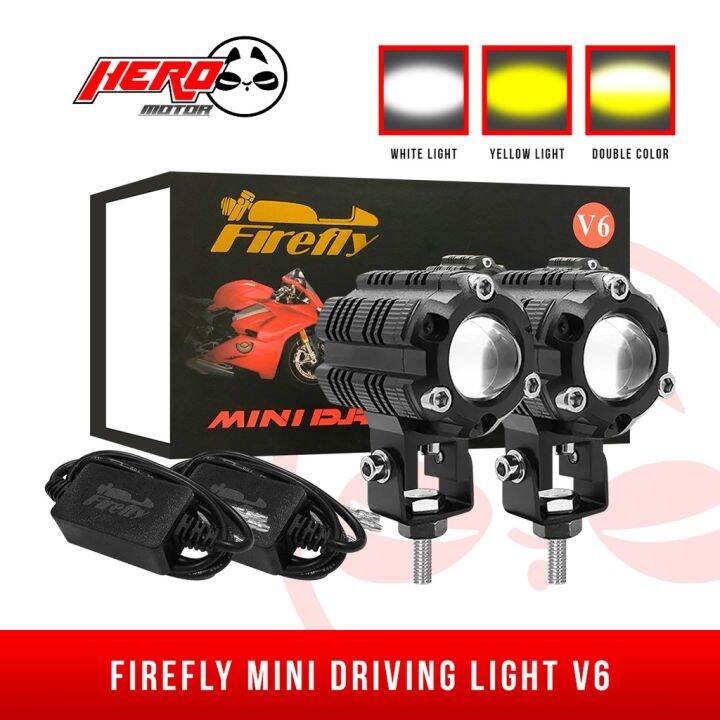 ☜Firefly Brand Mini Driving Light V6 High and Low Beam White and Yellow ...