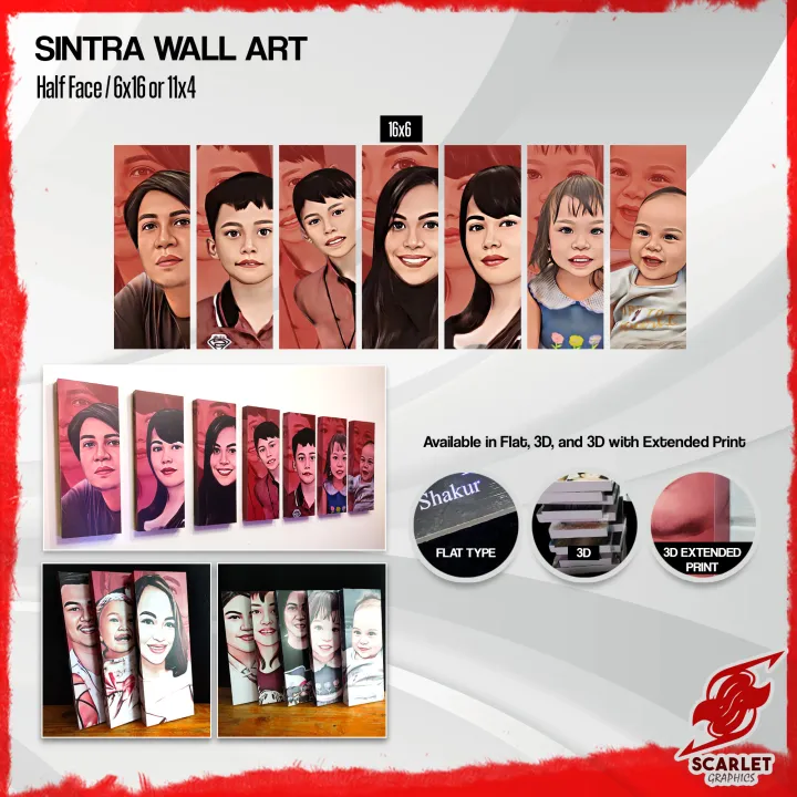 Half or Full Face Sintra Wall Art Decor 16x6 inches / 11x4 inches Flat ...