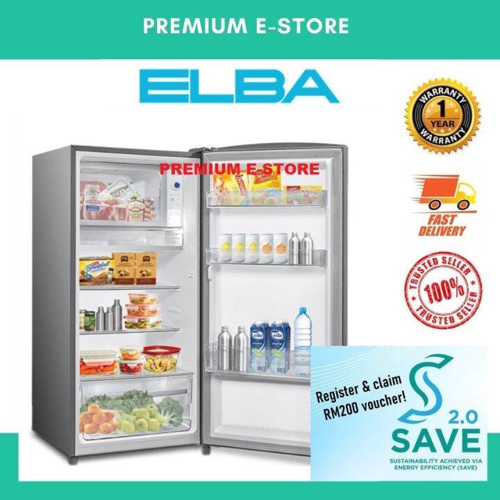 SPECIAL OFFER - ELBA Single Door Refrigerator/Fridge ER-C1815(SV) 185L ...