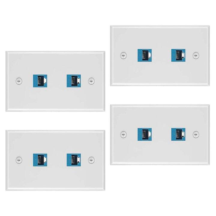 8 Pieces 2 Port Ethernet Wall Plate, RJ45 Cat6 Female to Female Jack ...