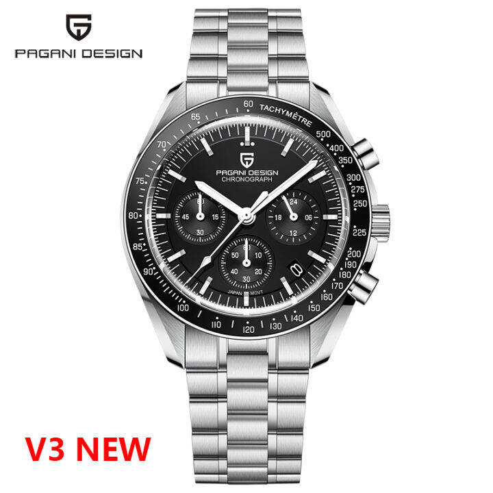 PAGANI DESIGN New Color Moon Watch For Men Japan VK63 Quartz Ceramic ...