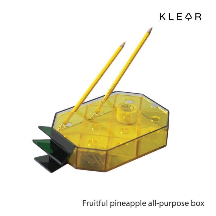 KlearObject Fruitfulc pineapple all-purpose box กล่องอเนกประสงค์ อะคริลิค กล่องใส่ของใช้บนโต๊ะ ...
