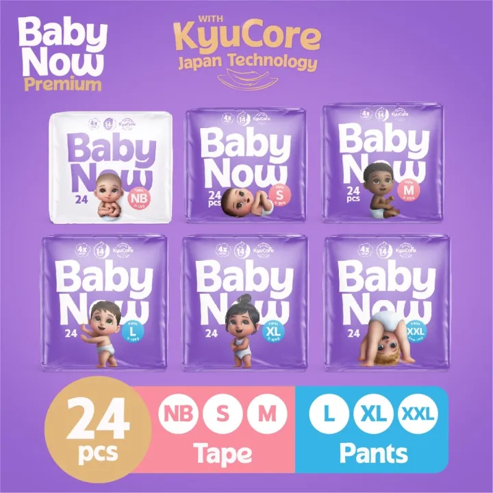 Baby Now Premium Diapers Tape Pants Nb-Xxl 24pcs | Lazada PH