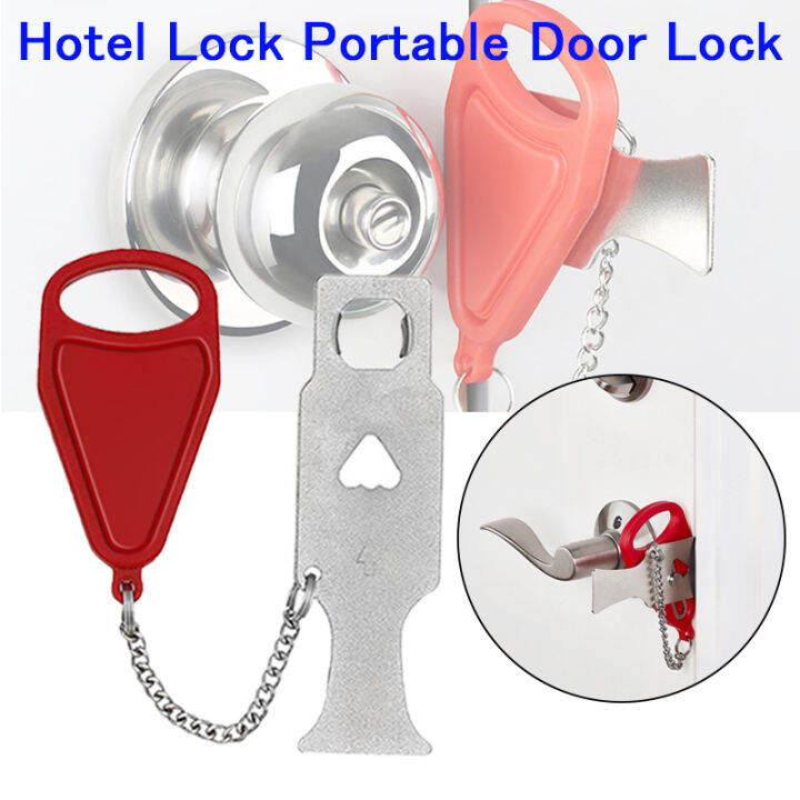 Portable Door Lock Accommodation Self-Defense Door Stopper Lock Metal ...