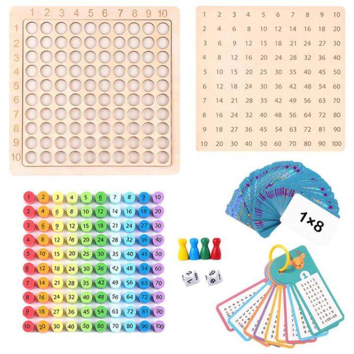 Multiplication Board Game 3 in 1 Wooden Multiplication Table Board Game ...