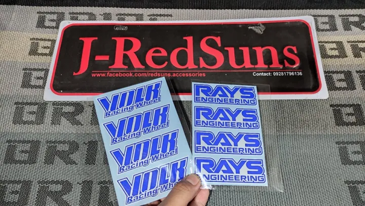 Volk Rays Mags wheel Sticker Blue with With White Lining High quality ...