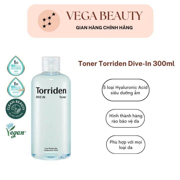 Toner Torriden Dive-In 300ml chứa Hyaluronic Acid giúp cấp ẩm cấp nước ...