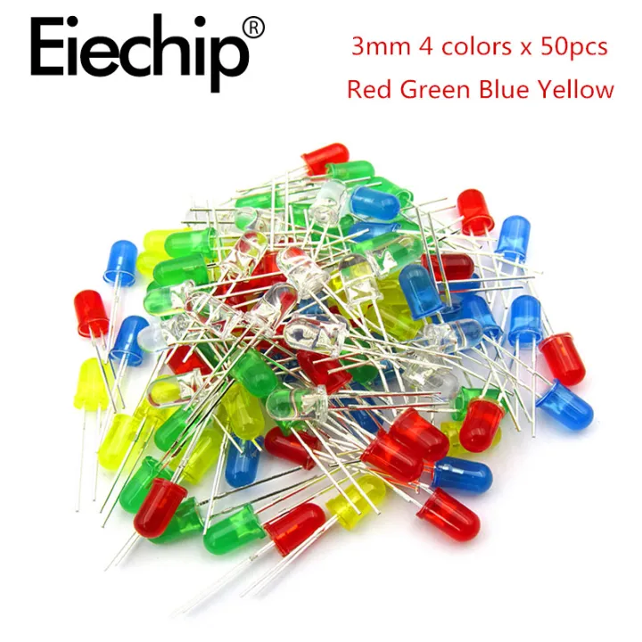 200 PCS 3mm 5mm LED Diode Light Assorted Kit 5 Colors LED Diode Light ...