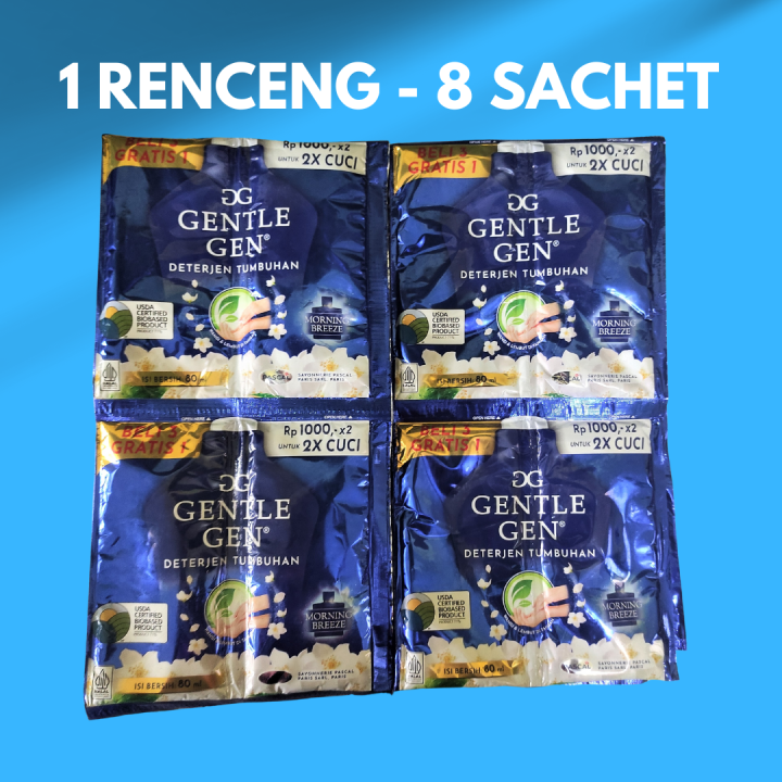 GENTLE GEN MORNING BREEZE TWINPACK SACHET 80 ML - DETERGEN CAIR RENCENG ...