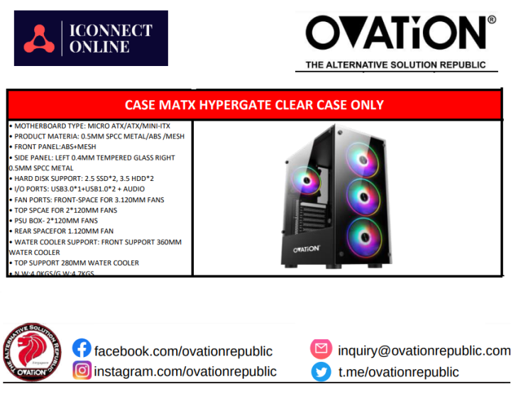 OVATION HYPERGATE ATX CASE DESKTOP (NO PSU) | Lazada PH