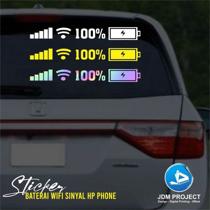 Stiker Viral Baterai Wifi Sinyal HP Phone Viral Cutting Sticker Mobil ...