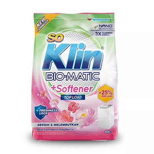 soklin bio matic + softener top load 800 gram | Lazada Indonesia