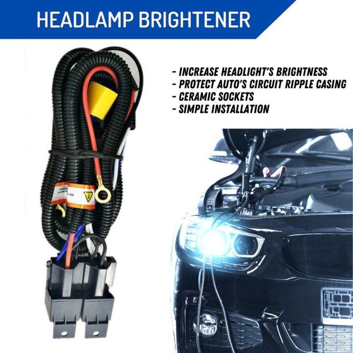 H4 Headlight Bulb Power Cable Set Headlamp Headlight Socket Relay ...