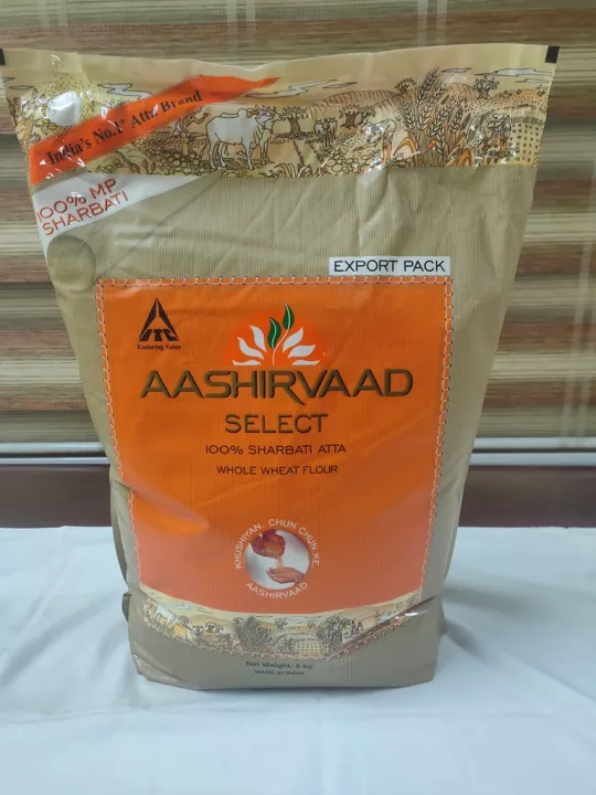 Aashirvaad Whole Wheat Flour From India (5kg) 100% SHARBATI ATTA EXPORT ...