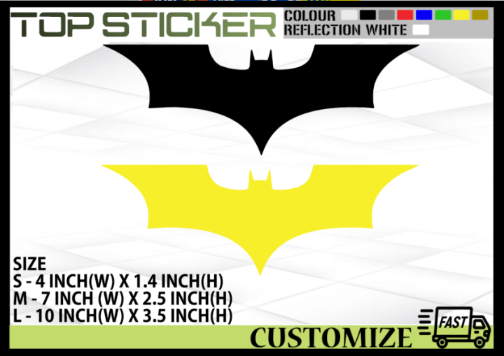 BATMAN LOGO CAR STICKER KERETA STICKERS VINYL | Lazada