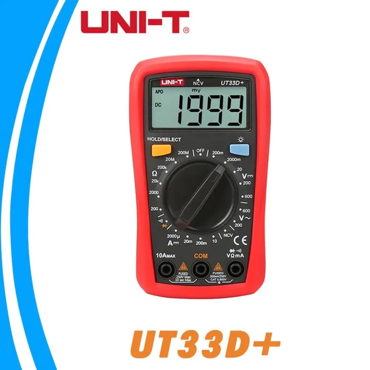 UNI-T UT33D+ Palm Size Digital Multimeter Professional Electrical Handheld AC DC Voltmeter ...